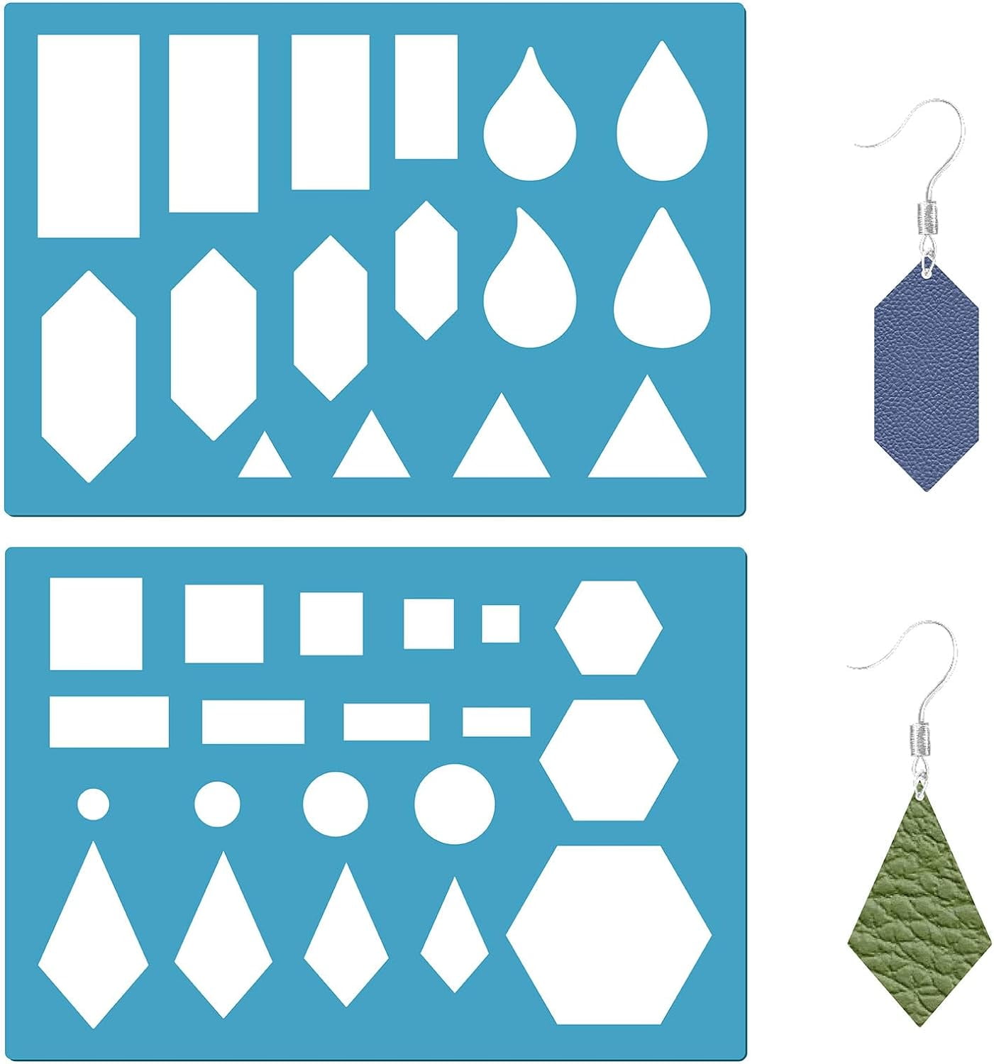 2 Styles Teardrop Earrings Making Template Geometry Stencil Reusable ...