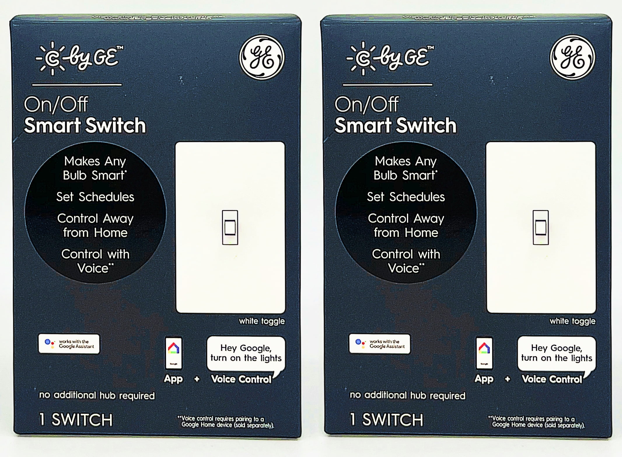 (2 switches) GE Smart Light Switch, Toggle Style, Neutral Wire Required ...