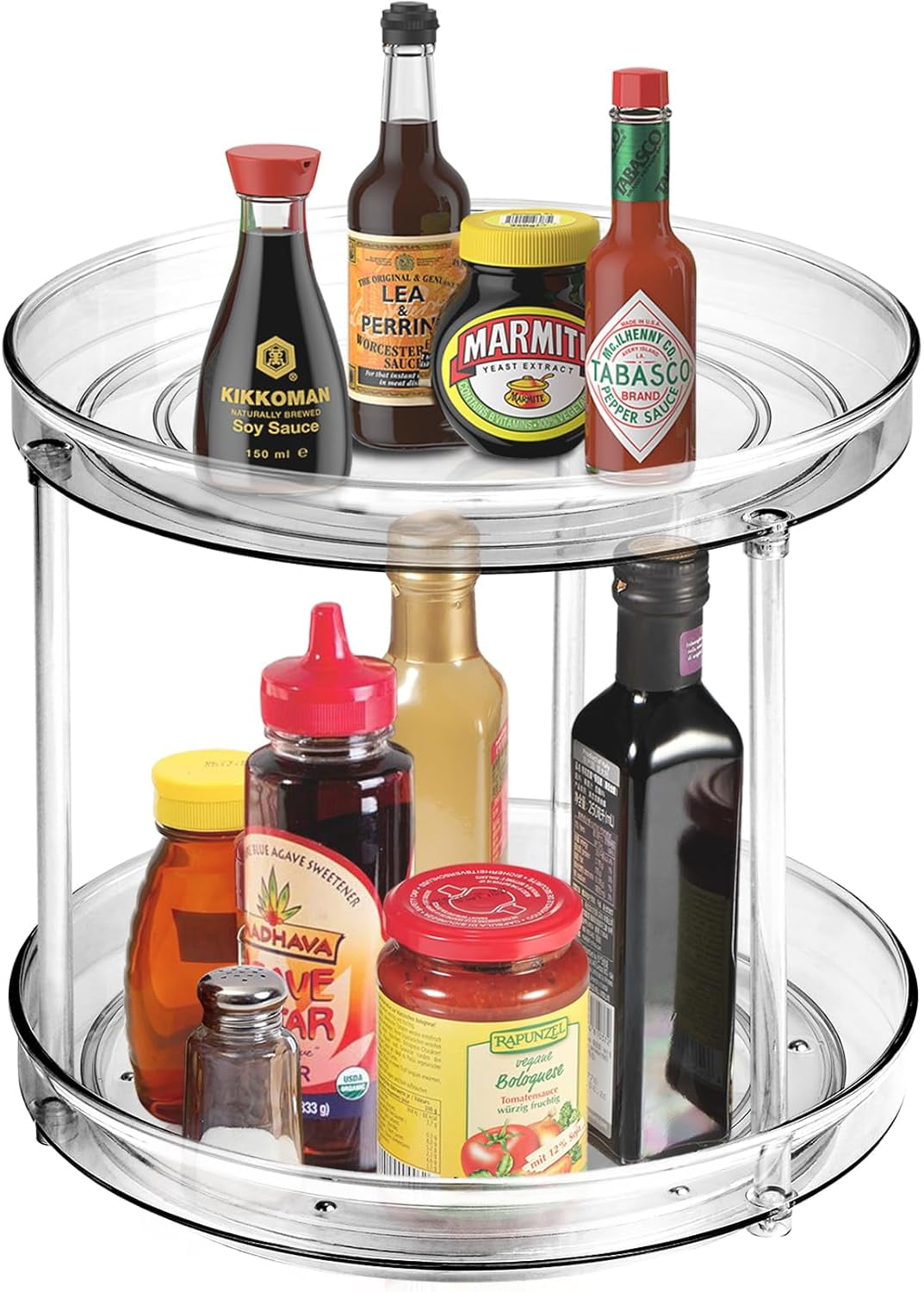 **2 tier 9 inch lazy susan turntable organizer for cabinet,spice rack ...