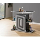2-tier Bar Unit Glossy Black and White - Walmart.com
