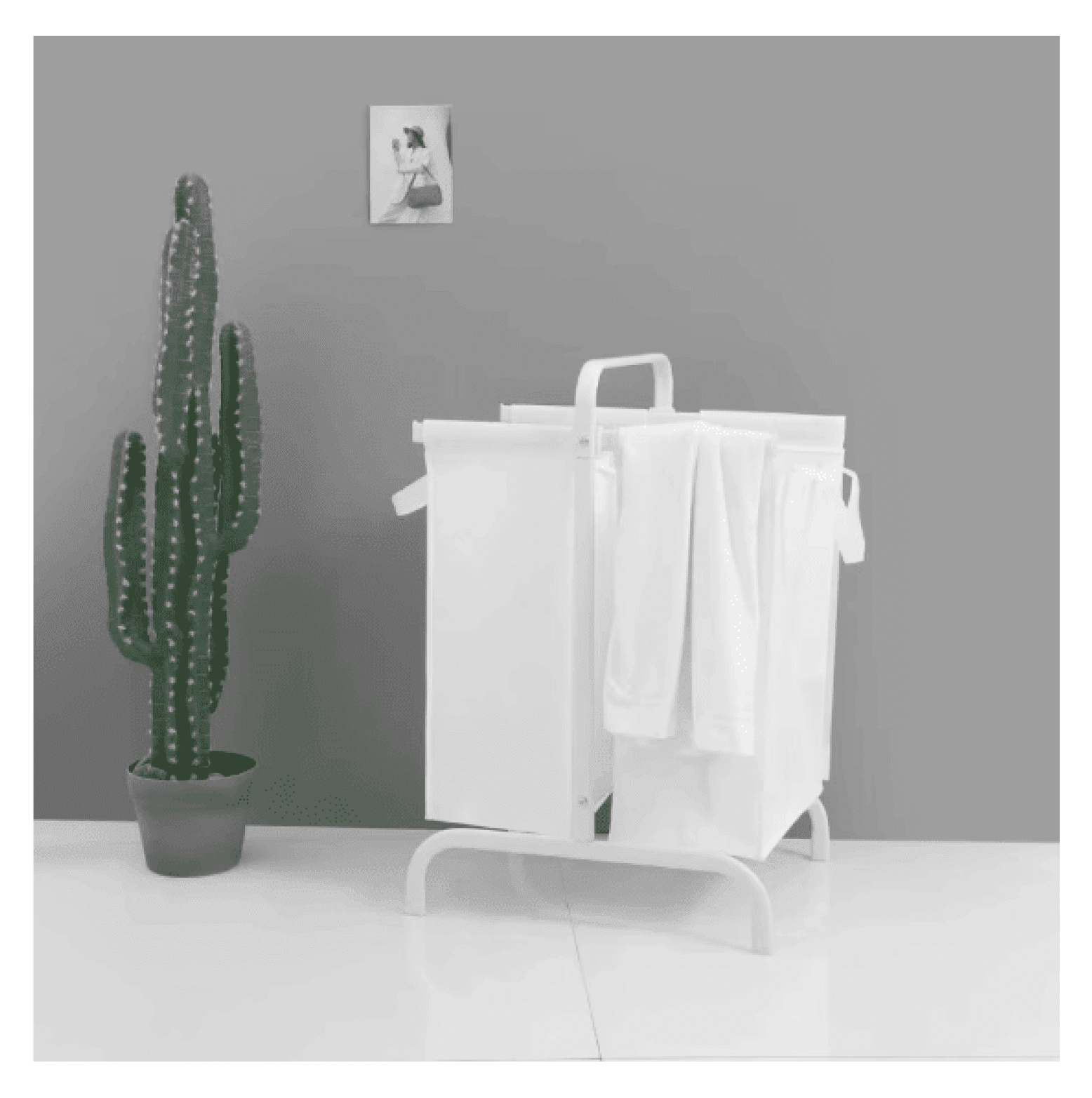 2-tier Laundry Basket 110 Litre Large Laundry Basket Sorter White ...