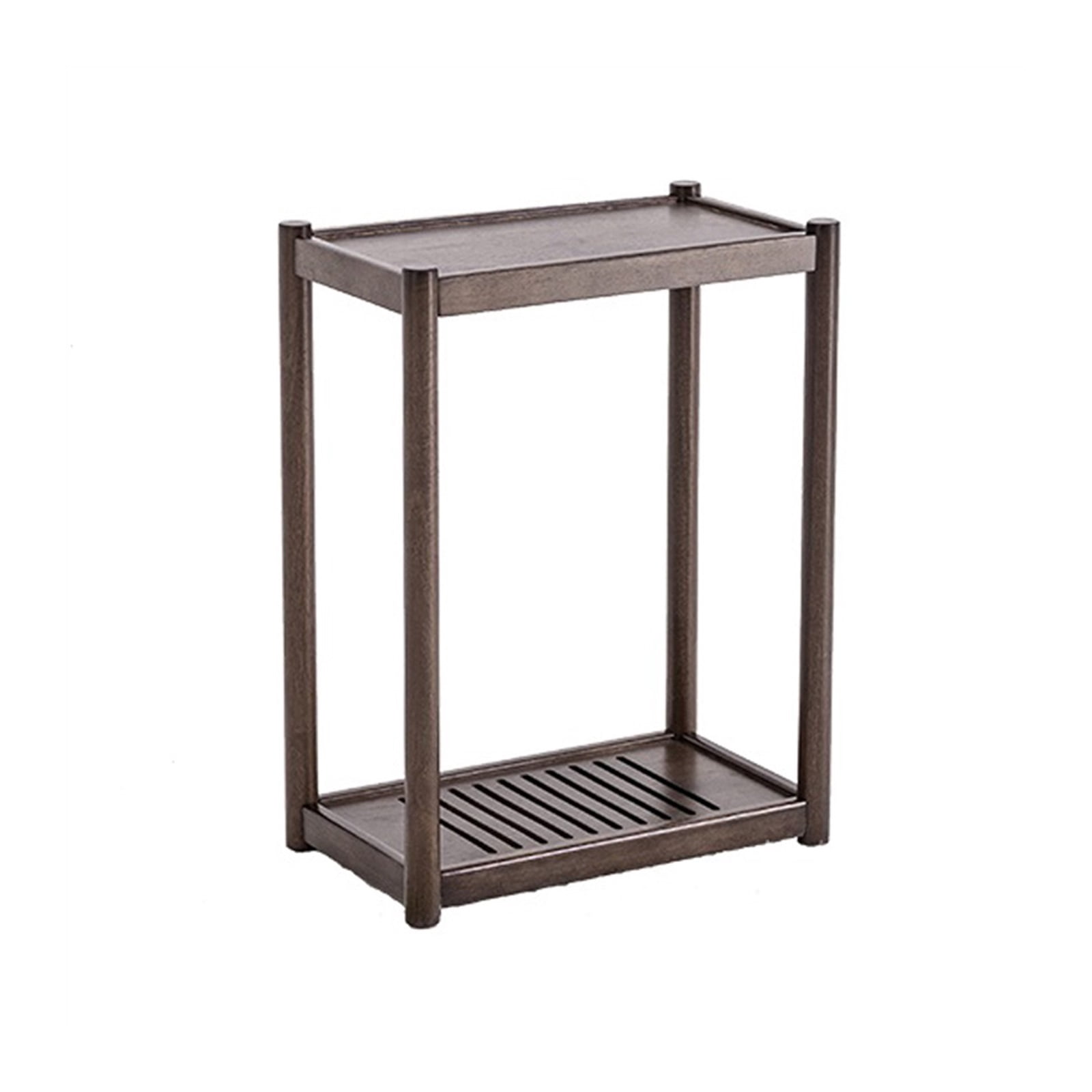 2-tier Mobile CPU Holder Wood PC Tower Stand with Invisible Caster ...