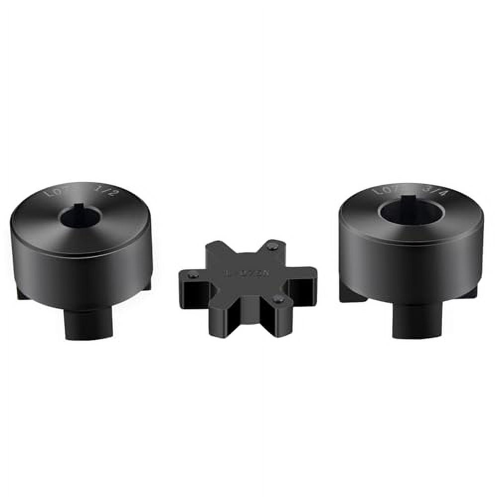/2" to 3/4" L075 Flexible 3-Piece L-Jaw Coupling Coupler Set & Rubber ...