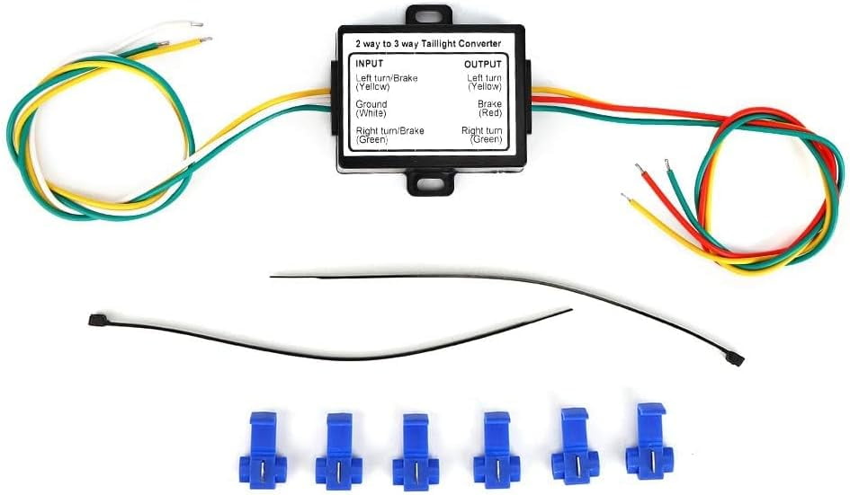 2 to 3 Wire Trailer Tail Light Converter, 2 to 3 Wire Splicing Trailer Converter Electrical ...