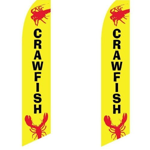 2 (two) Pack Tall Swooper Flags Crawfish Yellow Red Black - Walmart.com