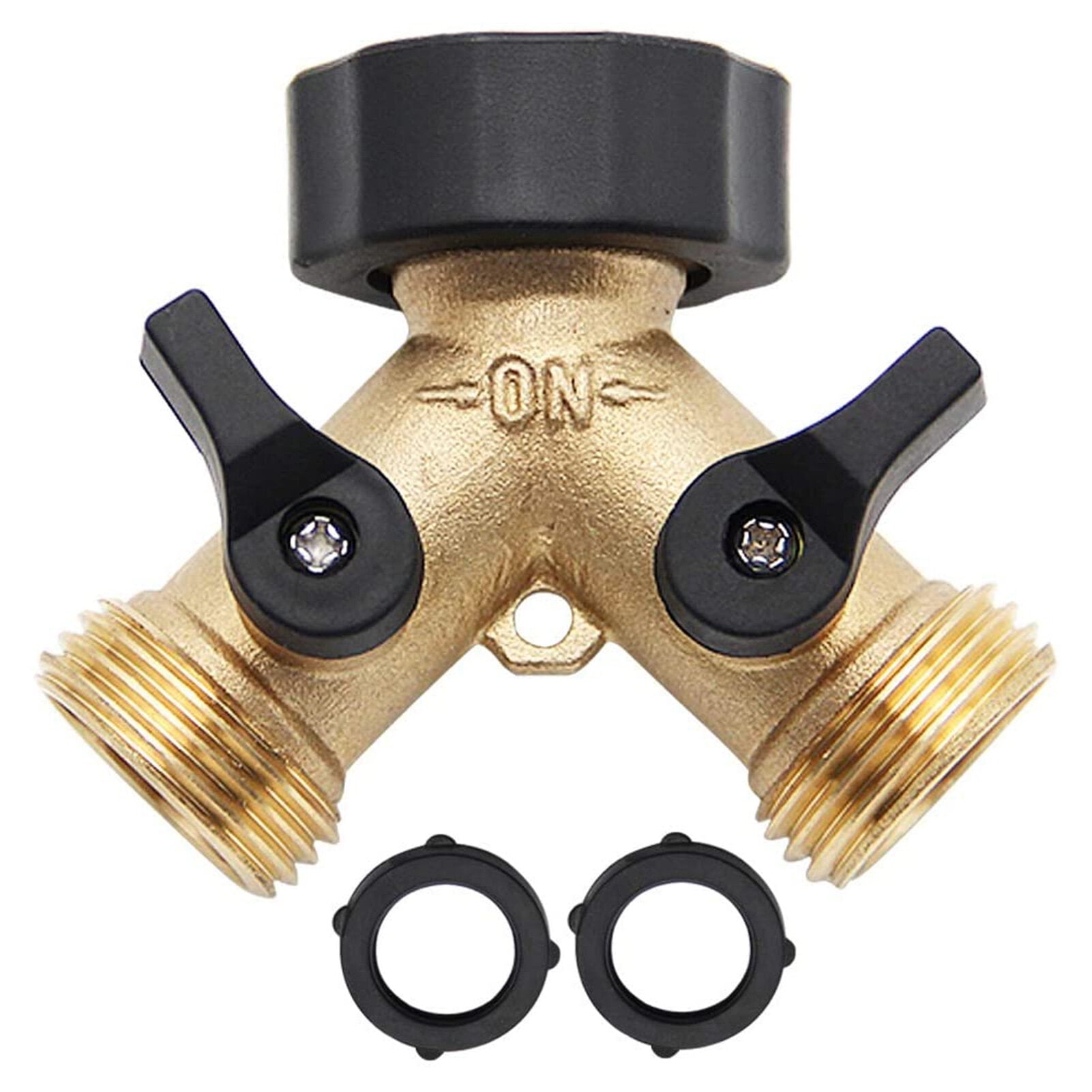 2-way Y-type Hose Splitter Garden Hose Distributor Brass Hose Tap ...