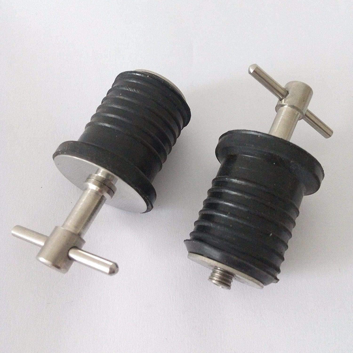 2 x 1" Drain Plug Rubber Stainless Steel Boat Hull Livewell Drain Plugs ...