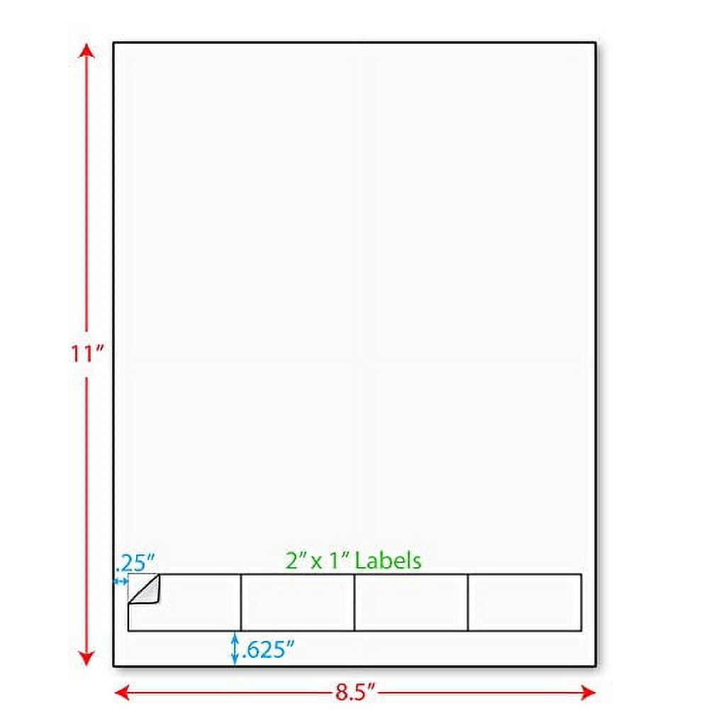2" x 1" Integrated Laser Label Form Sheets, 4 Across Labels (Carton of ...