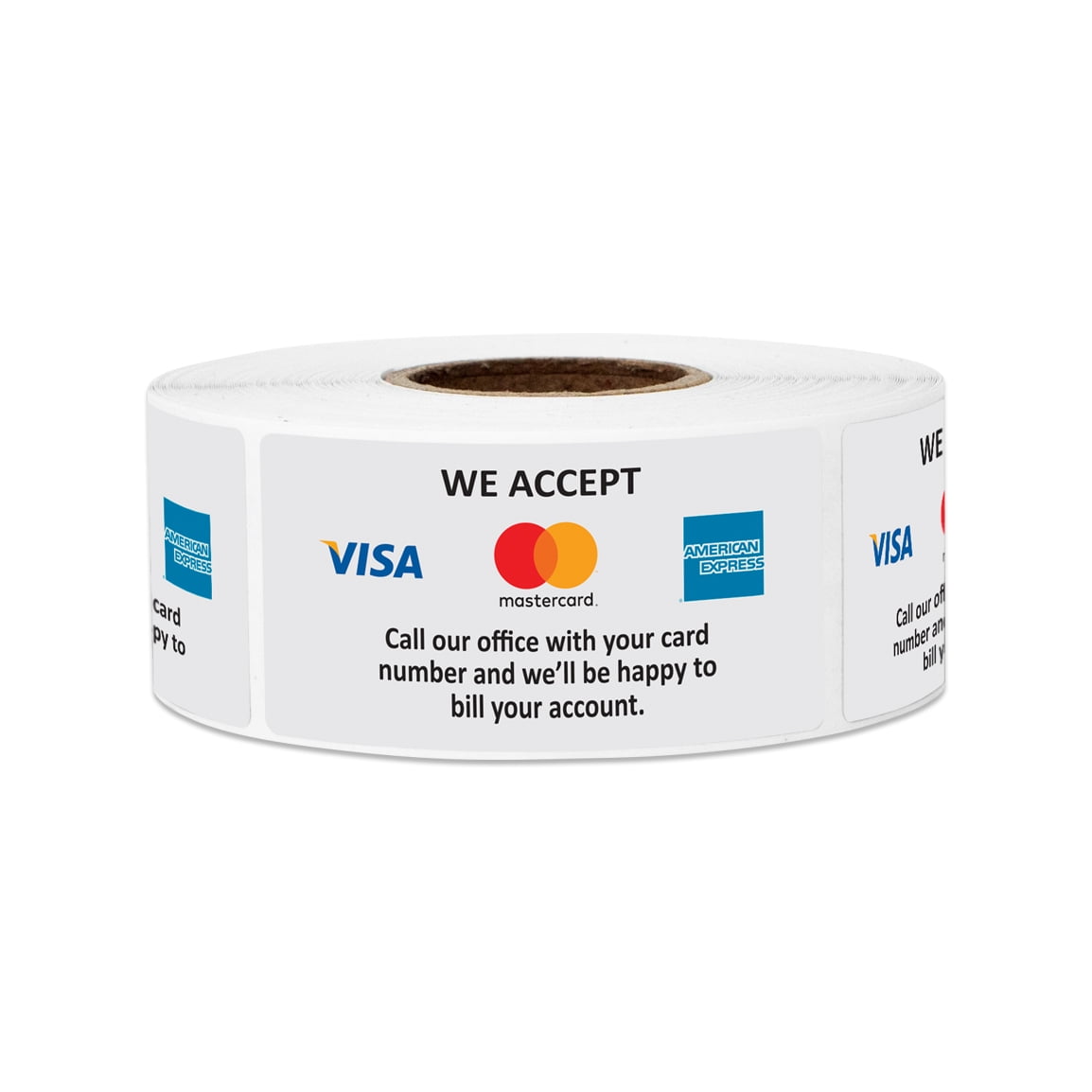 2" x 1" We Accept Visa, Mastercard & American Express Stickers Labels ...