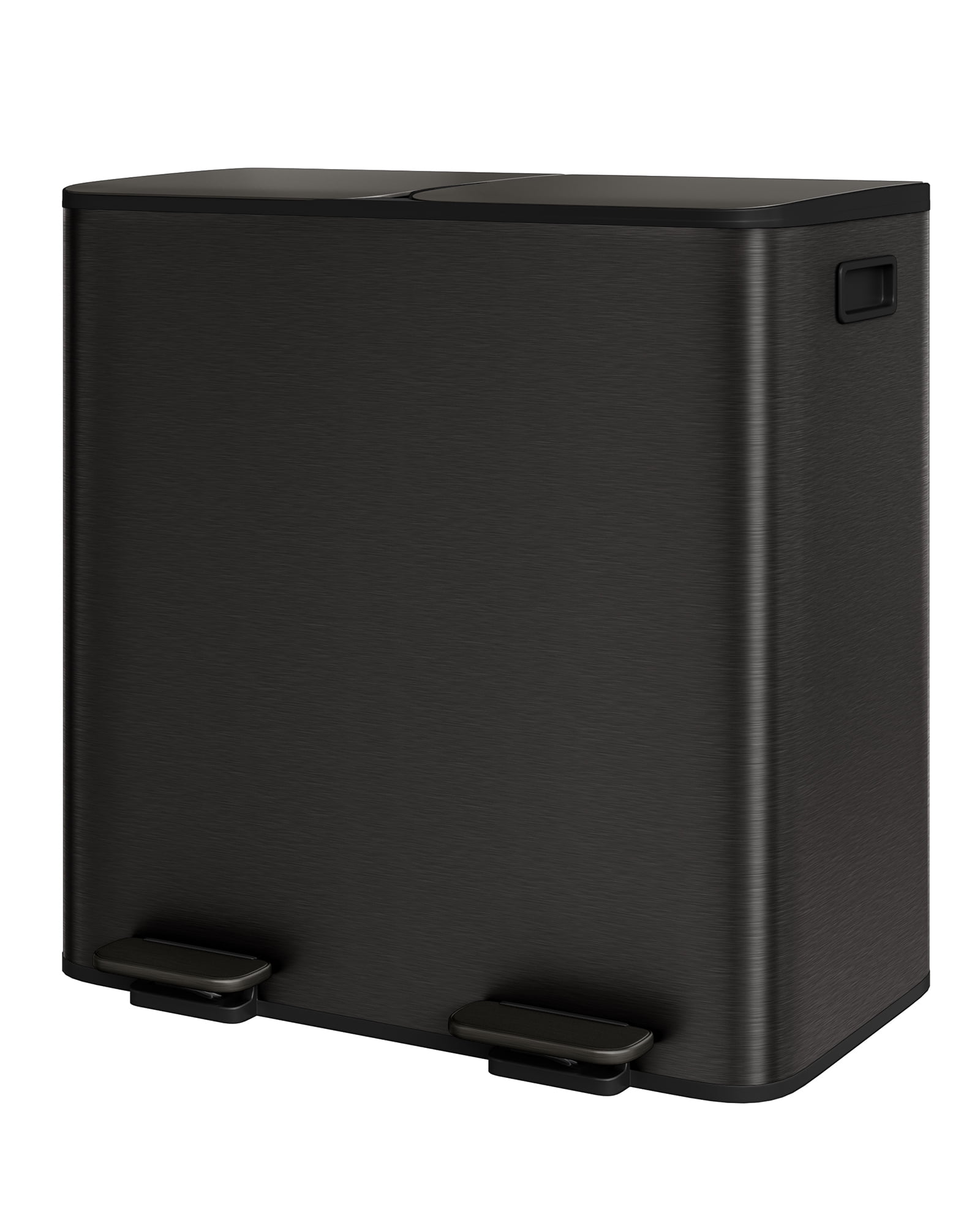 2 x 10.6 gal Stainless Steel Dual Trash Can, Step-on Kitchen Metal ...
