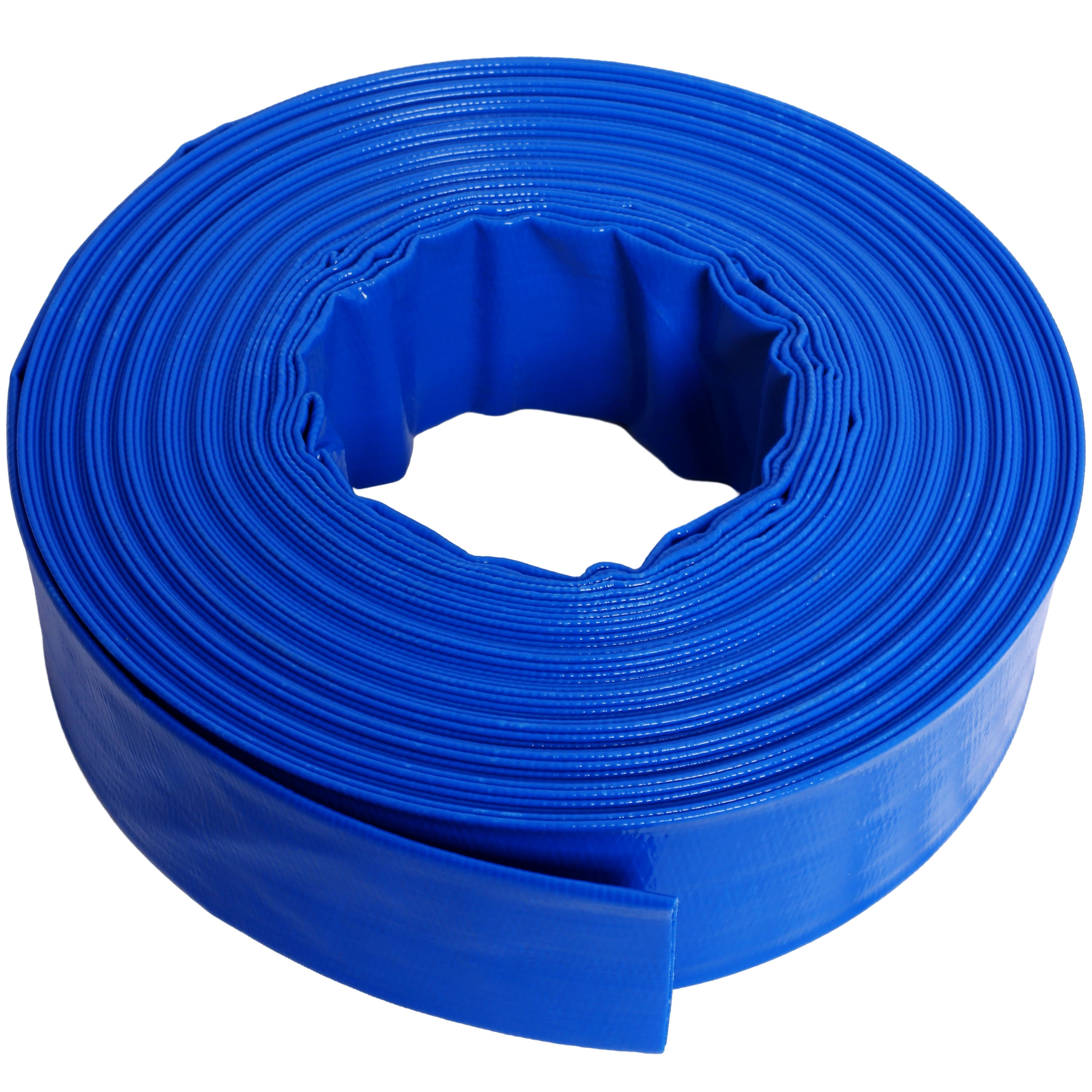 2"x 100 FT Swimming Pool Backwash Hose, Blue Heavy Duty Reinforced PVC ...