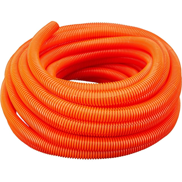 2" x 100' Flexible Corrugated Orange LDPE Split Tubing Wire Loom ...