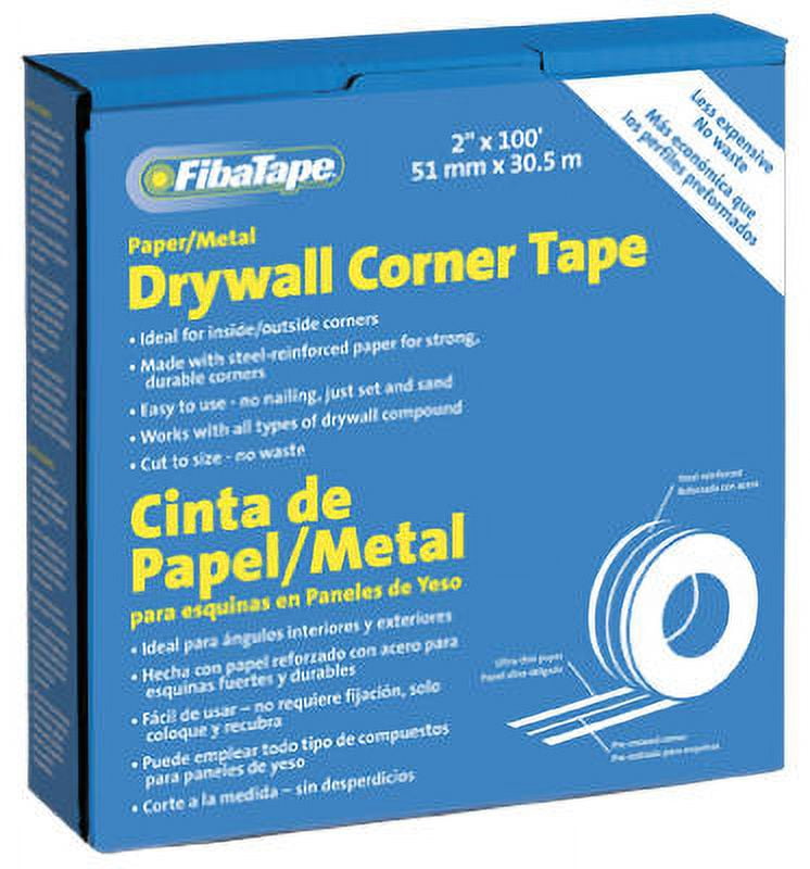 2" x 100' White Metal Corner Tape Contractor Size Roll, Each - Walmart.com