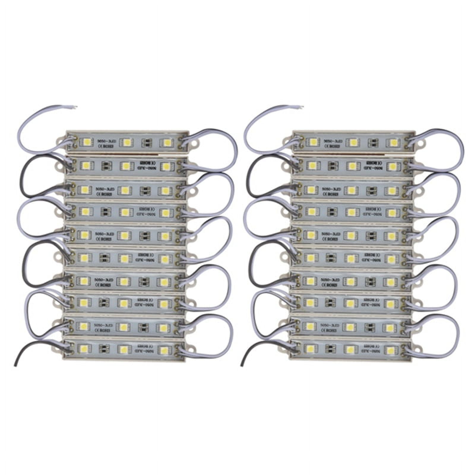 2 x 10Pcs 5050 SMD 3 LED Module Strip String Light Waterproof DC 12V ...