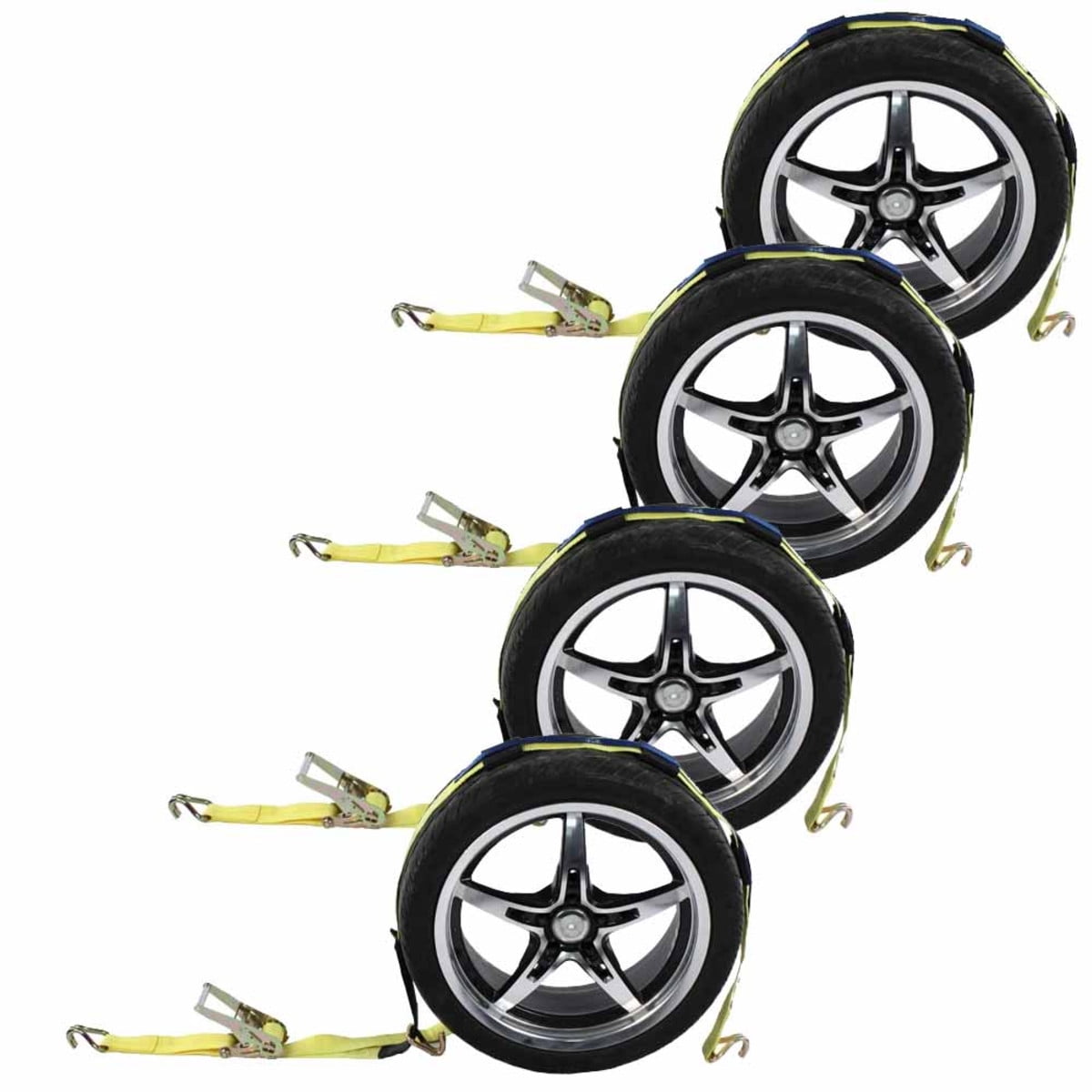 2" x 11' Car Carrier Ratchet Strap w/ Wire Hooks & 3 Rubber Cleats ...