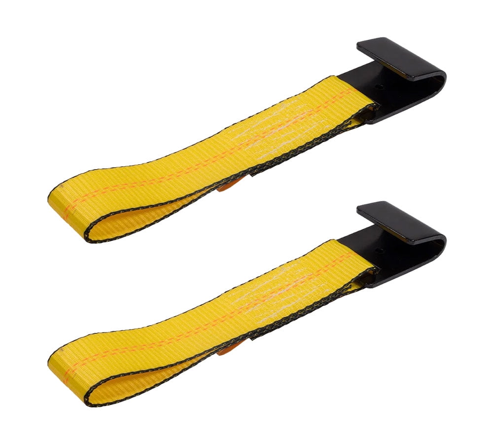 2 Pack 2Inch x 11Inch Fixed End Tie Down Strap with Flat Hook and Bolt ...