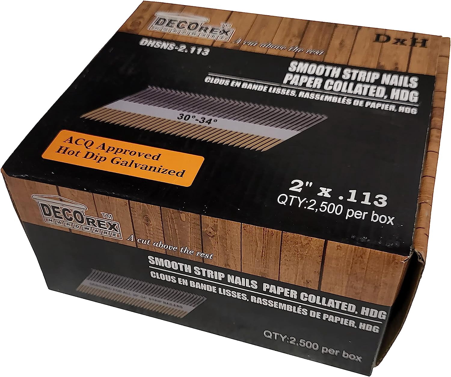 2" x .113 Smooth Shank Framing Nails, Paper Strip Collated, Hot Dip ...