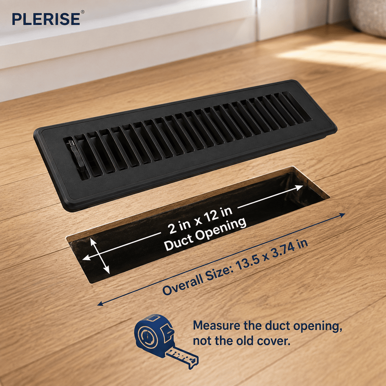 2" x 12" Floor Registers, 6 Pack Brown Steel Adjustable Air Supply Vent ...
