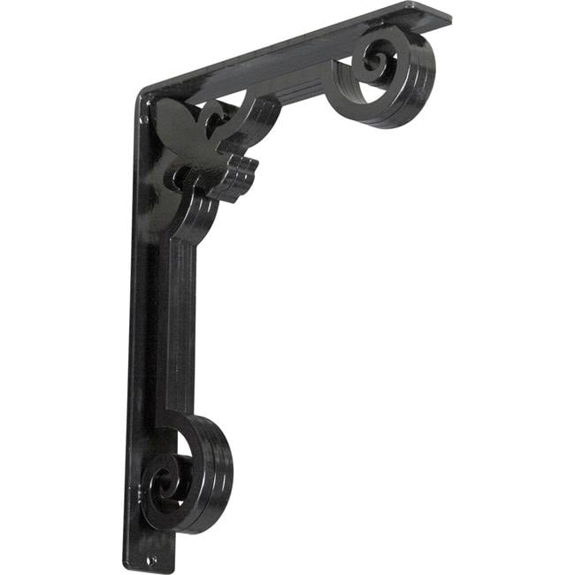 2 x 12 x 15 in. Fleur De Lis Wrought Iron Bracket - Triple Center Brace ...