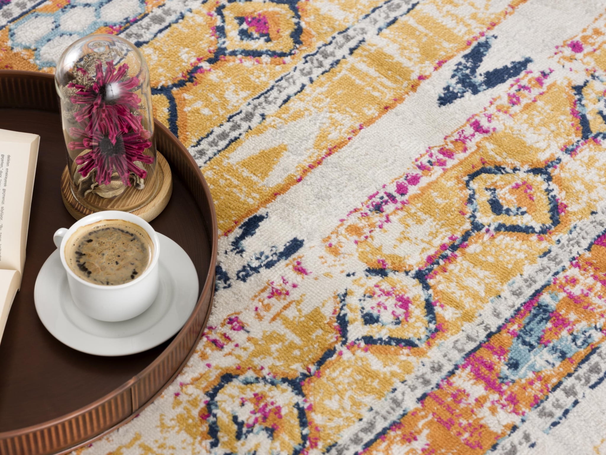 2â€™ x 15â€™ Gold and Ivory Distressed Tribal Runner Rug - Walmart.com