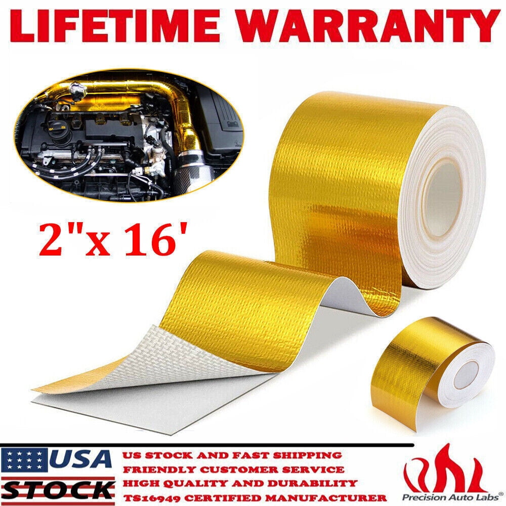 2"x 16'Gold Heat Barrier Shield Roll Fiberglass Wrap Tape Exhaust ...