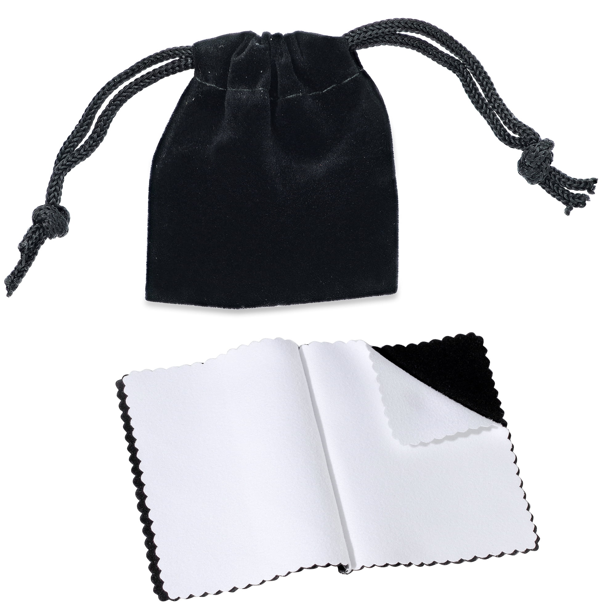 2" x 2 1/2" Black Velvet Cloth Jewelry Pouch / Drawstring Bag ...