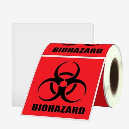 2" x 2" Biohazard Stickers - 250 Labels, Universal Symbol, Coated Paper ...
