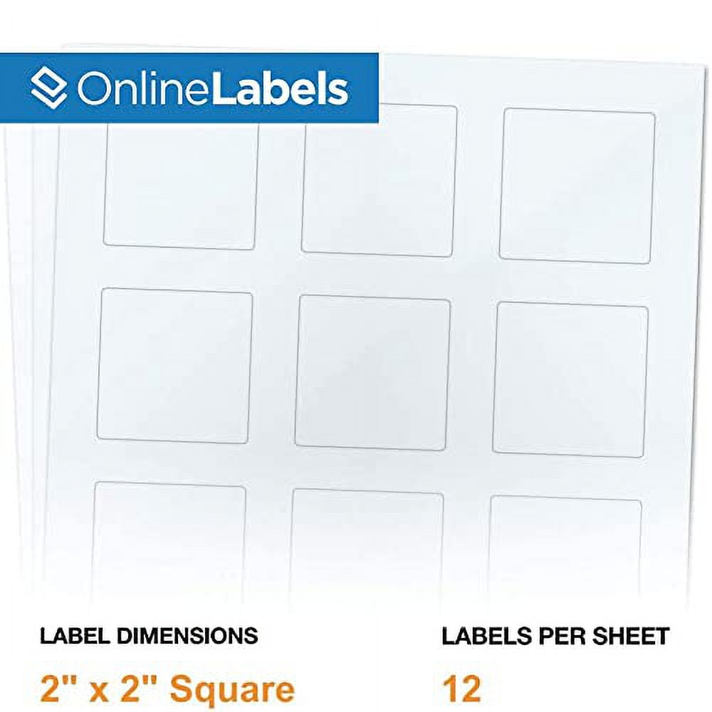 2 x 2 Clear Gloss Square Labels (Laser Printers Only) - Pack of 300 ...