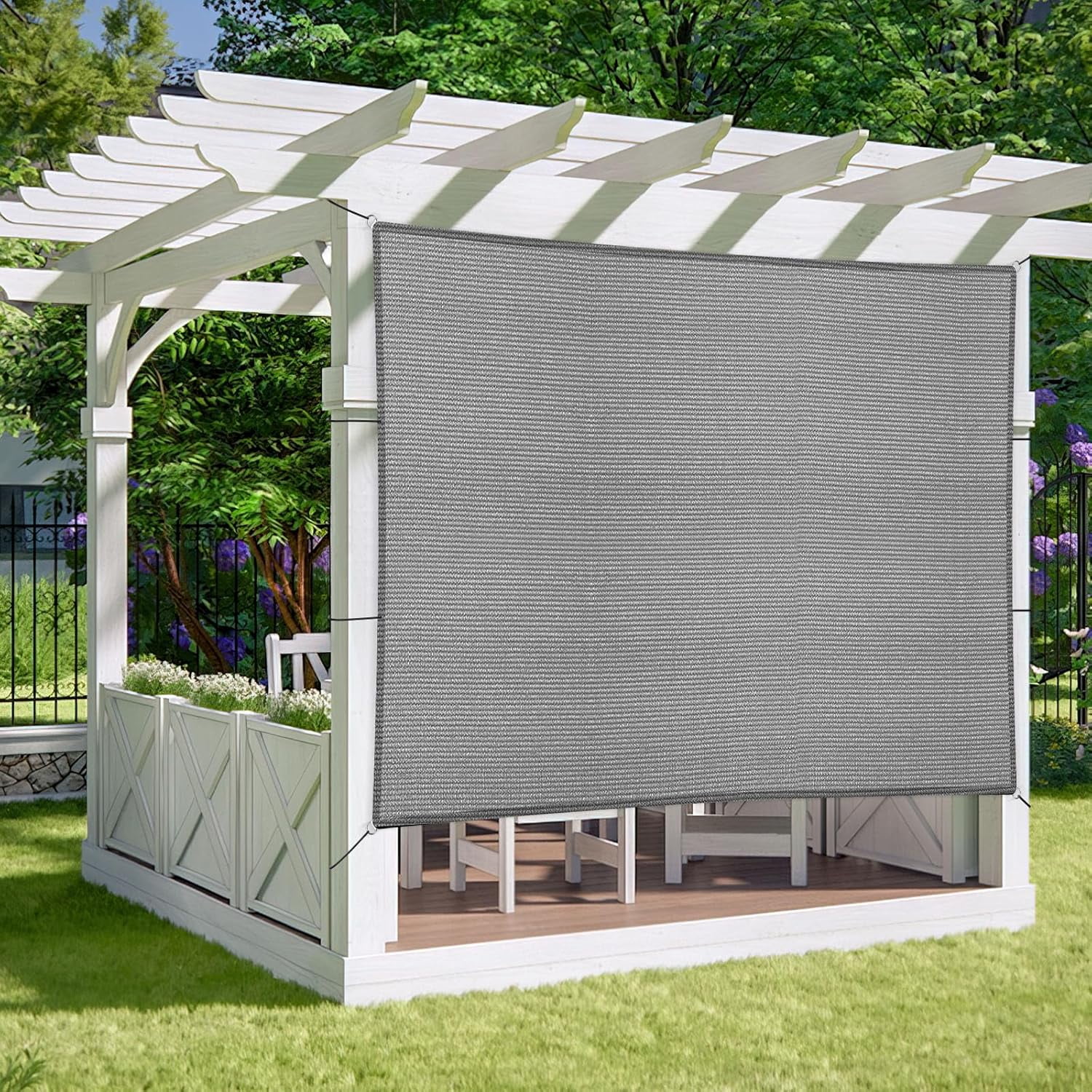 2' x 2' Gray Sun Shade Sail Straight Edge UV Block & Water Permeable ...