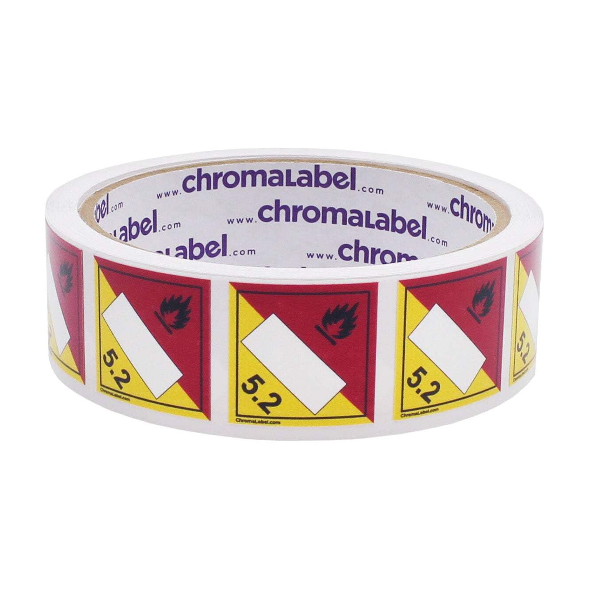 2" x 2" Permanent Durable Square D.O.T. Hazard Labels, Hazard Class 5.2 ...