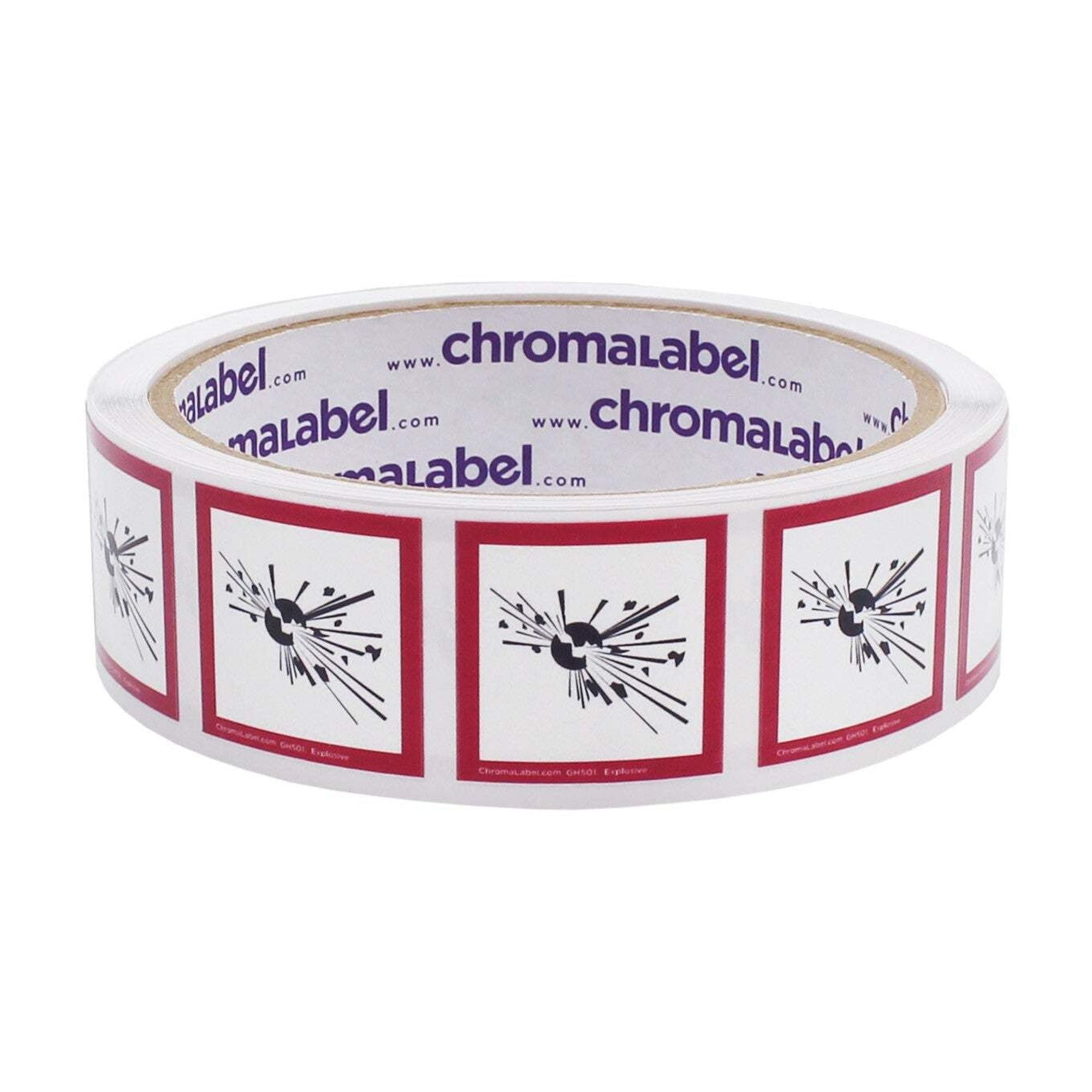 2" x 2" Permanent Durable Square D.O.T. Hazard Labels, GHS01: Explosive ...