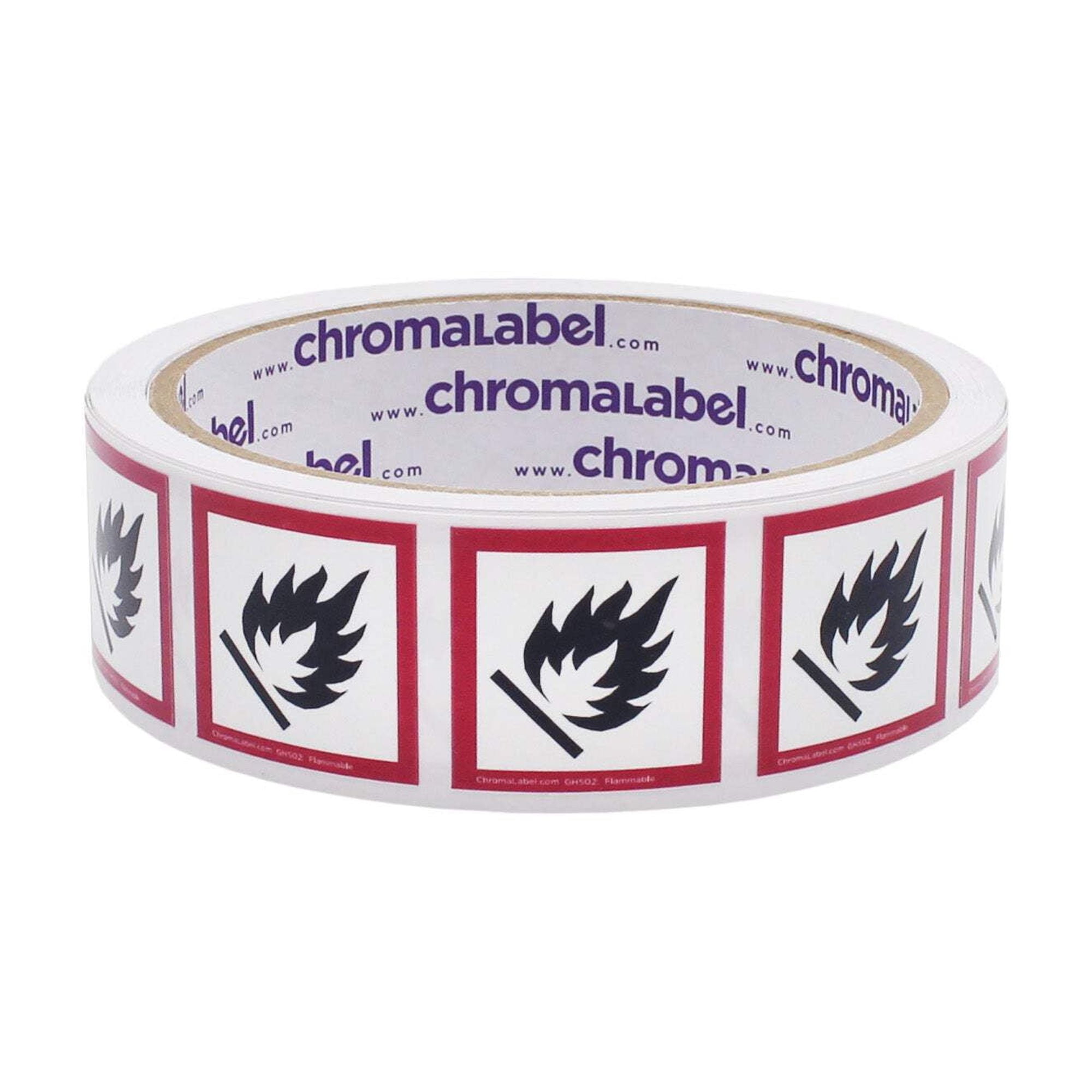 2" x 2" Permanent Durable Square D.O.T. Hazard Labels, GHS02: Flammable ...