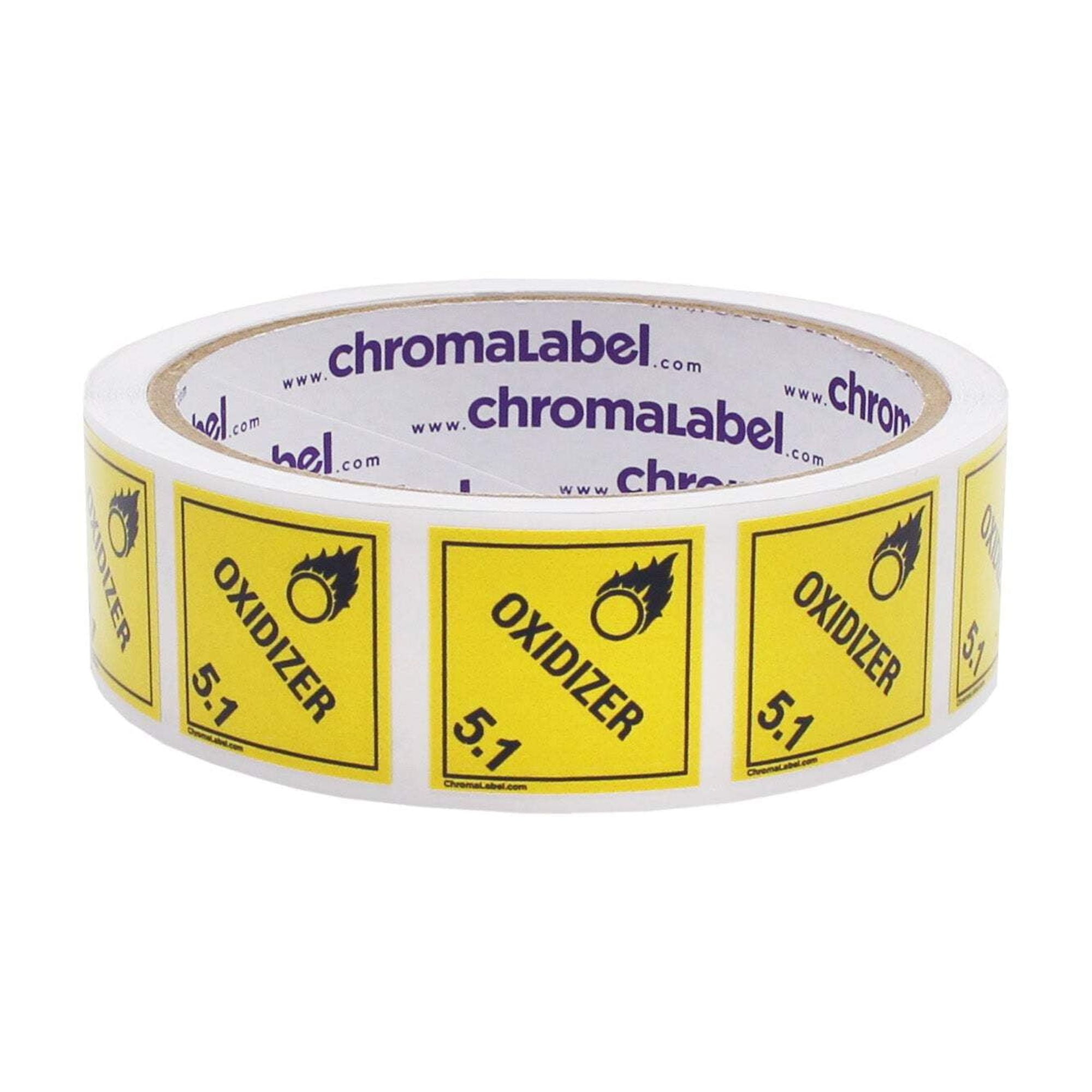 2" x 2" Permanent Durable Square D.O.T. Hazard Labels, Hazard Class 5.1 ...