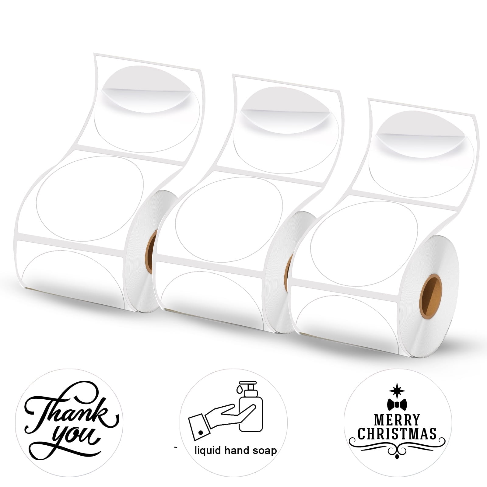 2 x 2 Round Thermal Labels, 2 inch Round Thermal Sticker Labels for Business and Home, for Label ...