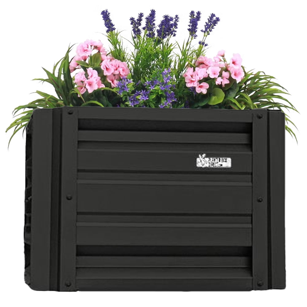 2x2 Square Metal Planter Box, Raised Garden Bed, Stealth Black, 24x24 ...