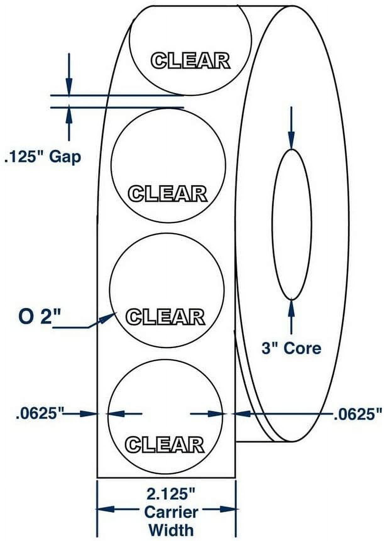 2" x 2" Translucent Wafer Tab Seals 7500 Labels per Roll 3 Rolls per ...