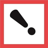 2 x 2 in. Pictogram - Exclamation Mark Labels, Red, White & Black ...