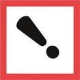 2 x 2 in. Pictogram - Exclamation Mark Labels, Red, White & Black ...