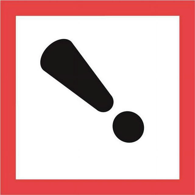 2 x 2 in. Pictogram - Exclamation Mark Labels, Red, White & Black ...