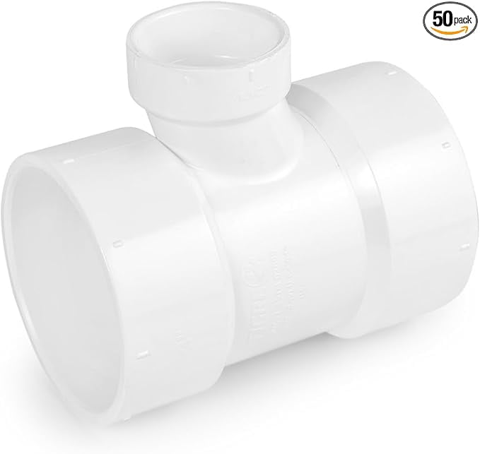 2" x 2" x 1-1/2" PVC DWV Drain Waste Vent Sanitary Tee Reducing Hub ...