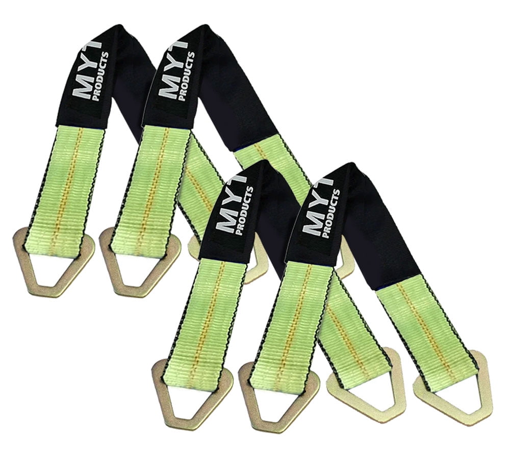 4 Pack 2" x 24" Heavy Duty Green Tie Down Axle Straps with Magnetic D ...