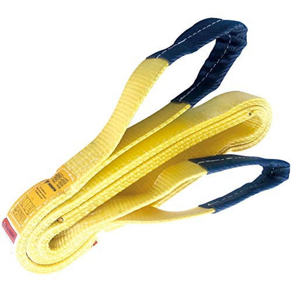 2" x 24' Nylon Lifting Sling Tow Strap Flat Eye & Eye 2PLY Vertical ...