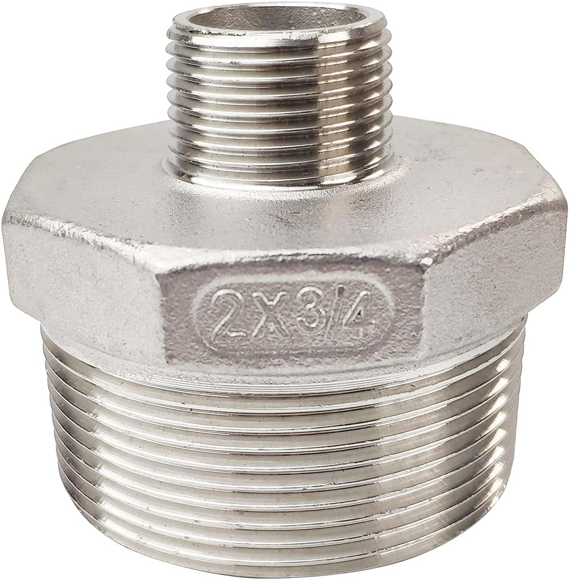 2" x 3/4" Male Hex Nipple Threaded Reducer Connector Pipe Fitting ...