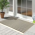 2 x 3 Ft Black and Beige Striped Rug, Cotton Low-Pile Woven Layering ...