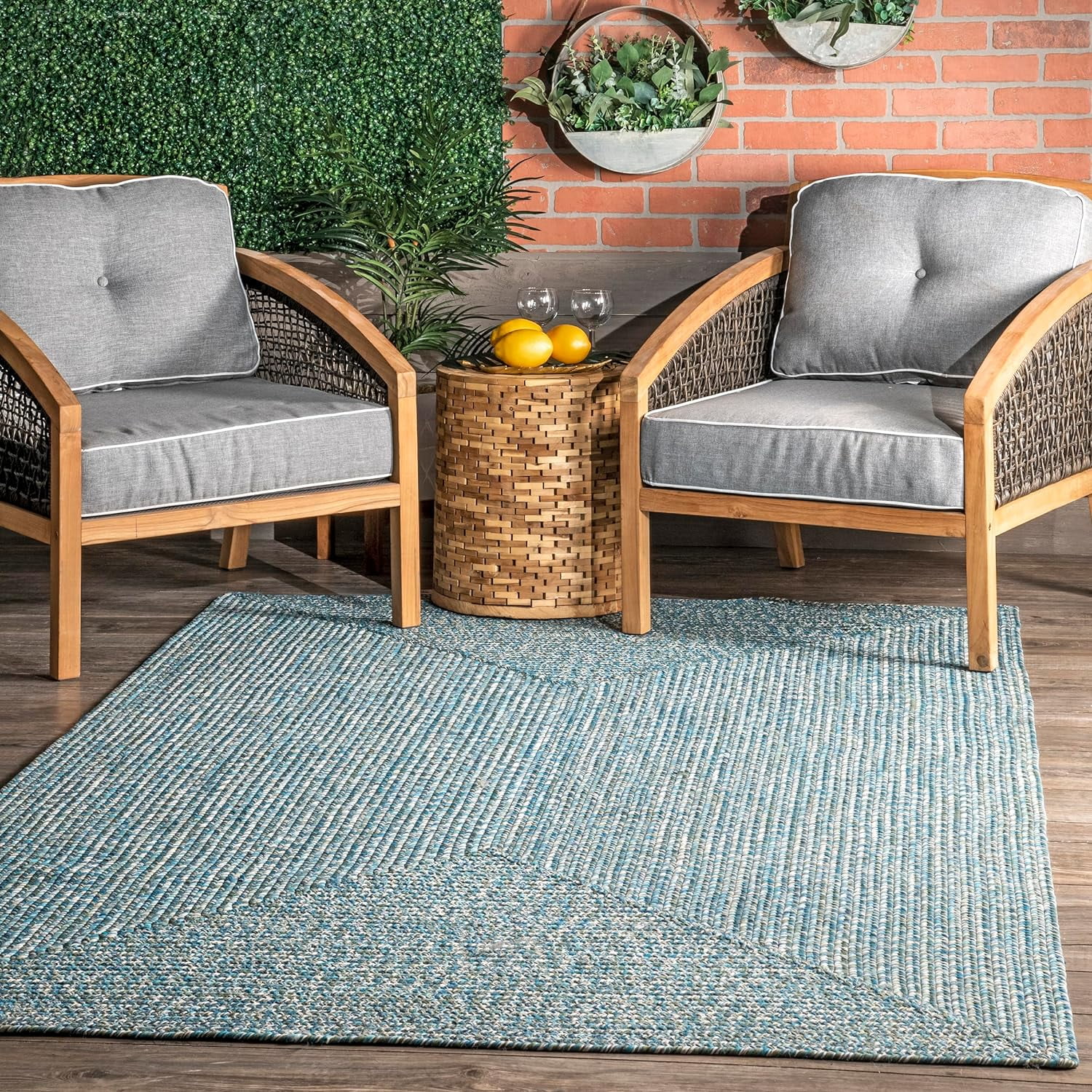 2' x 3' Solid Hand Braided Indoor/Outdoor Area Rug, Pet-Friendly, High ...
