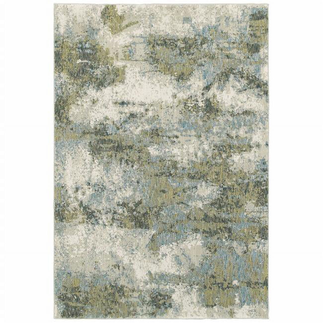2 x 3 ft. Distressed Waves Indoor Rectangle Area Scatter Rug, Blue ...