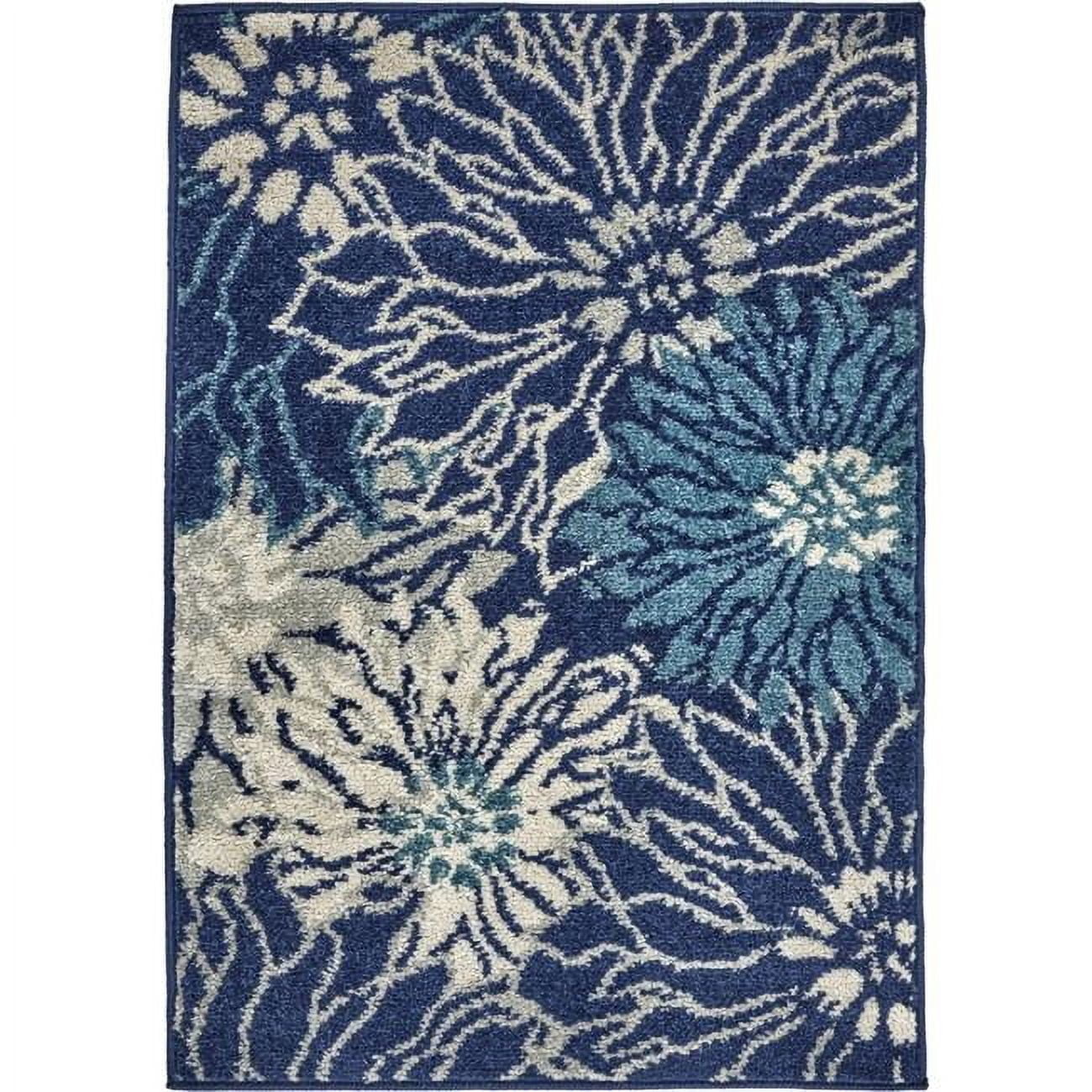 2 x 3 ft. Navy & Ivory Floral Scatter Area Rug - Walmart.com