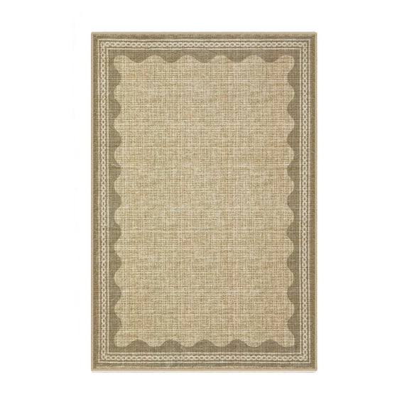 2 x 3 ft Polyester Natural Rectangular Indoor Bedroom Living Room ...