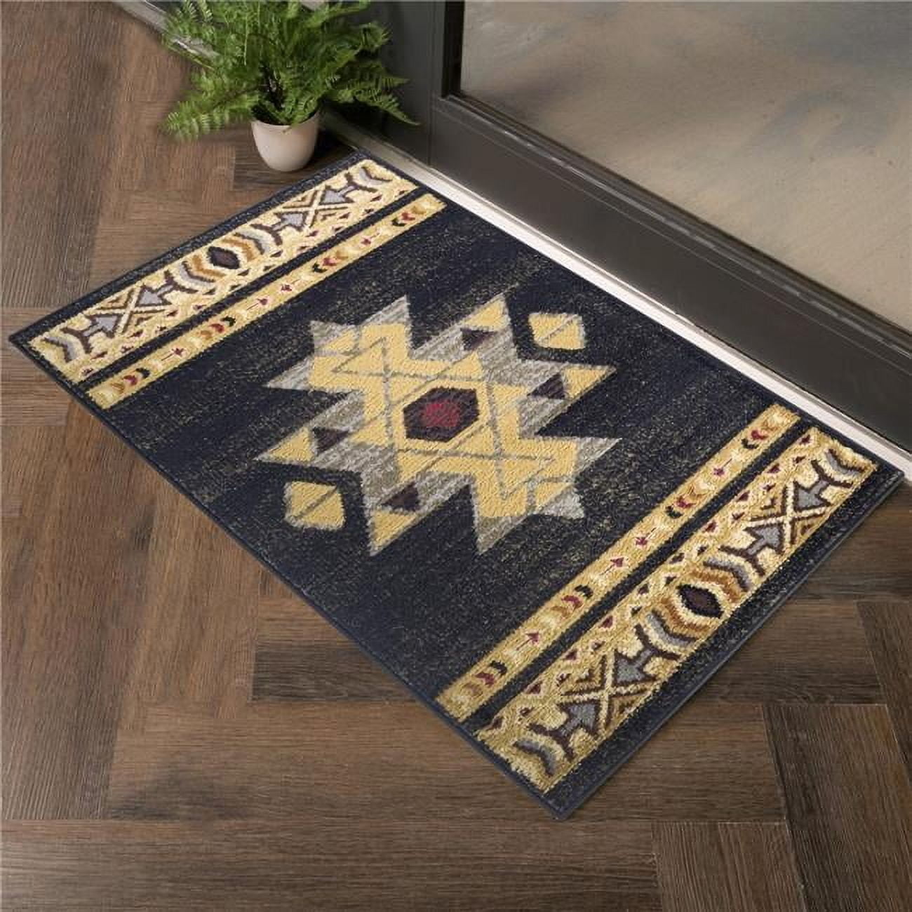 2 x 3 ft. Yellowstone Southwest Machine Made Rectangle Rug, Black ...