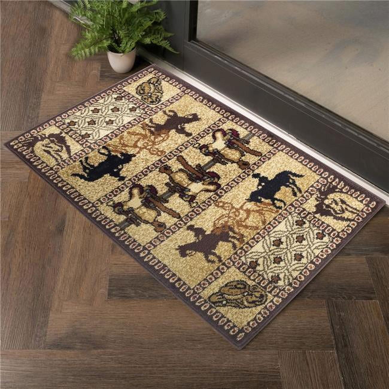 2 x 3 ft. Yellowstone Western Machine Made Rectangle Rug, Beige ...